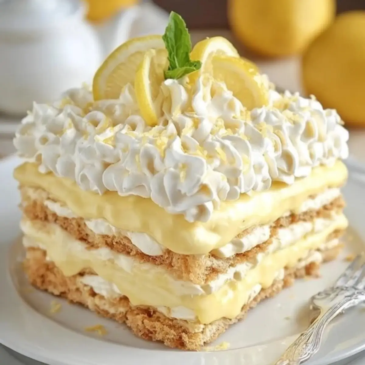 No-Bake Lemon Éclair Cake – Easy No-Bake Recipe - Sabores Recetas